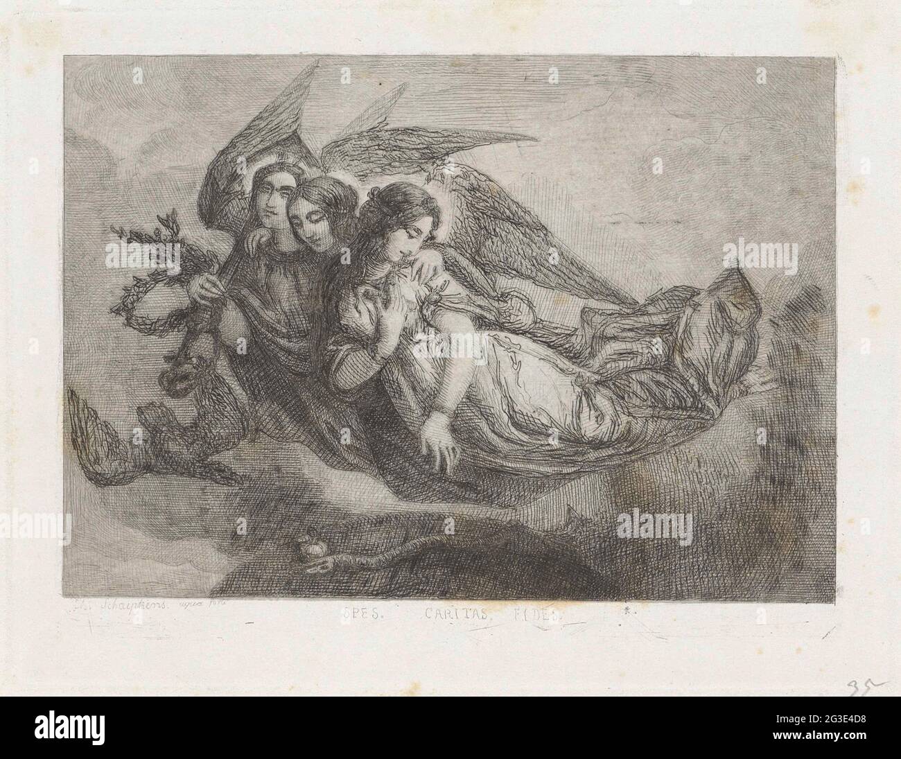 The three theological virtues; Spes Caritas Fides Stock Photo - Alamy