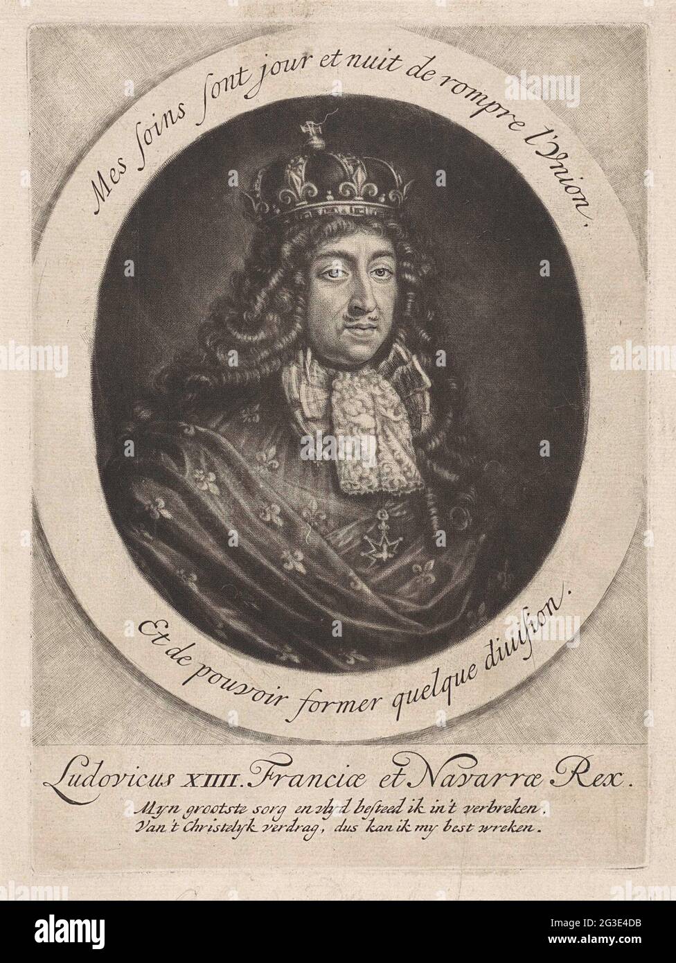 Portrait of Louis XIV, king of France. Louis XIV, king of France ...