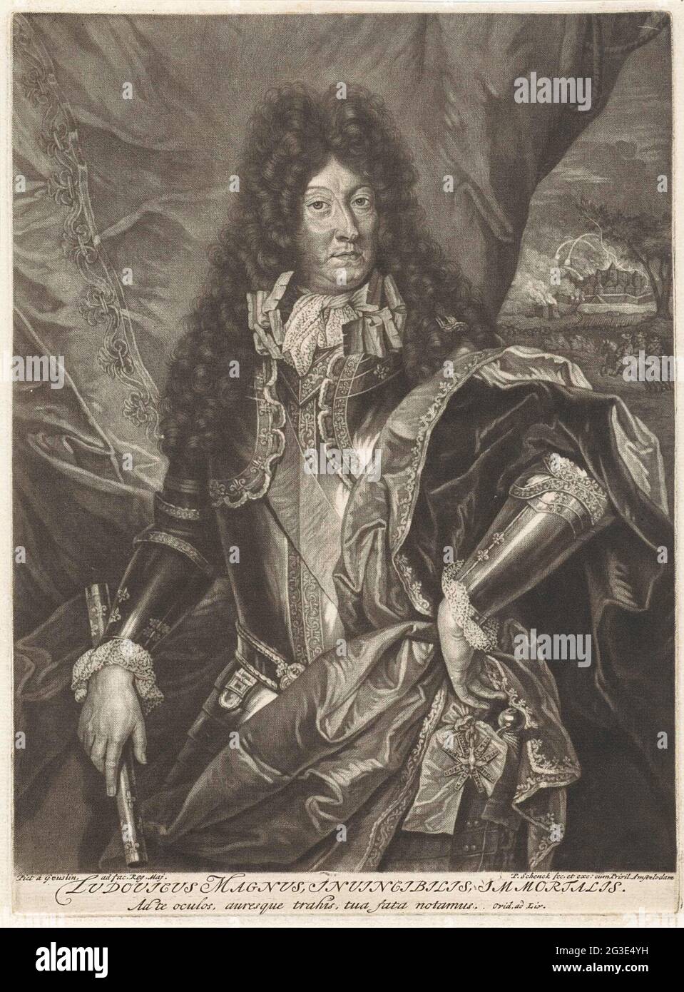 Portrait of the French king Louis XIV. The French King Louis XIV in ...