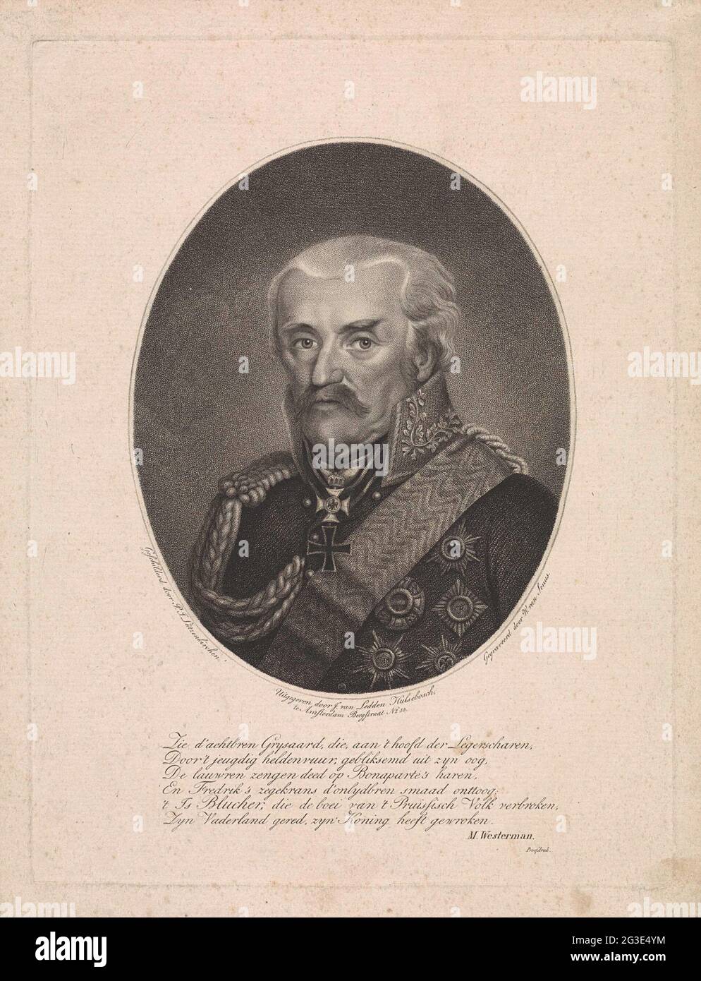 Portrait of Gebhard Leberecht von Blücher. Portrait of the Prussian ...