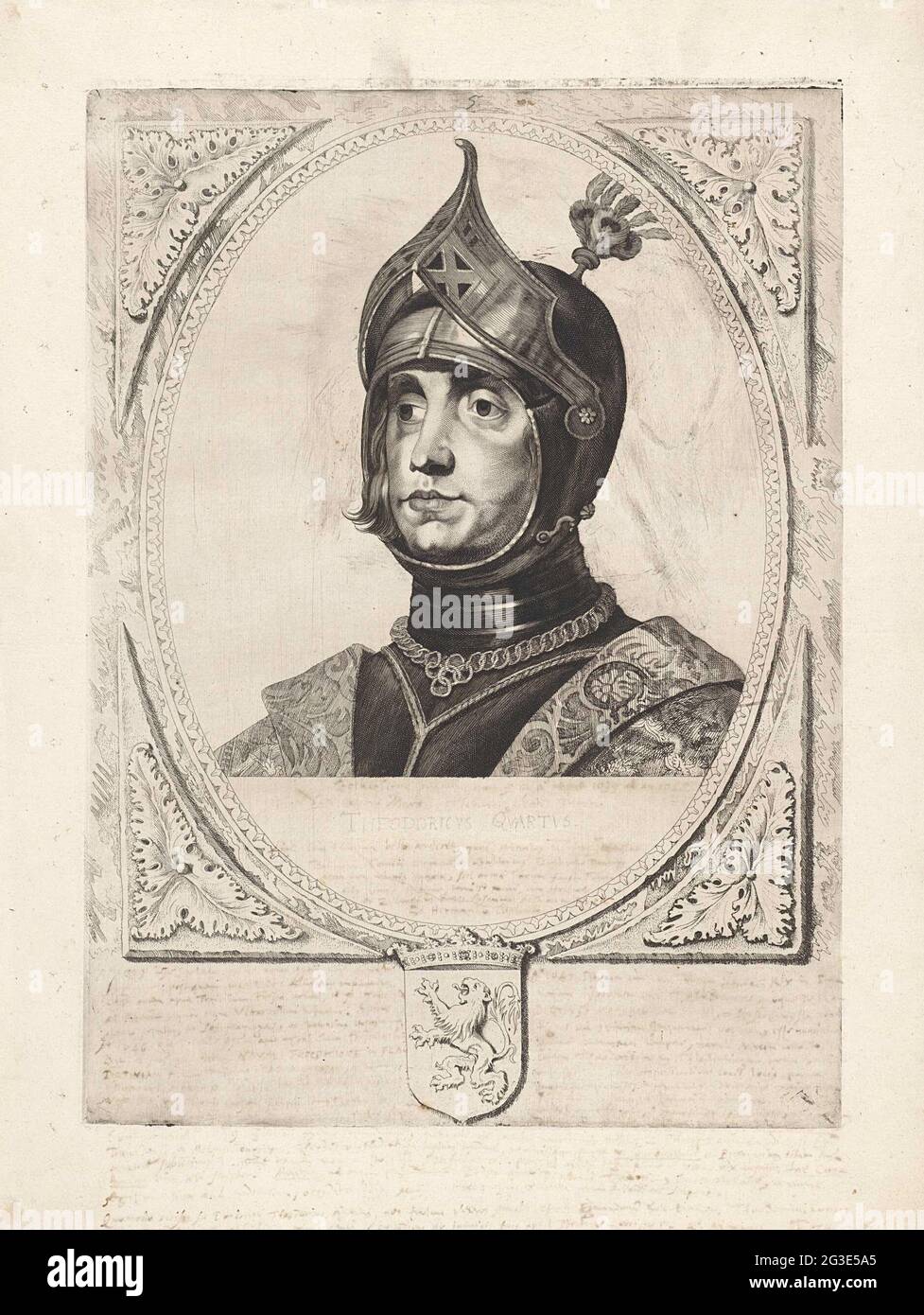 Portrait of Dirk IV, Count of Holland. Dirk IV, Graaf van Holland, in a ...