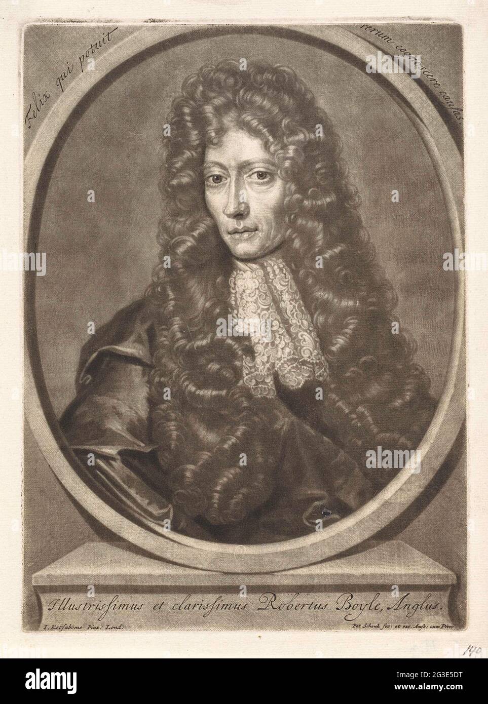 Portrait of Robert Boyle. The Irish philosopher, physicist and ...