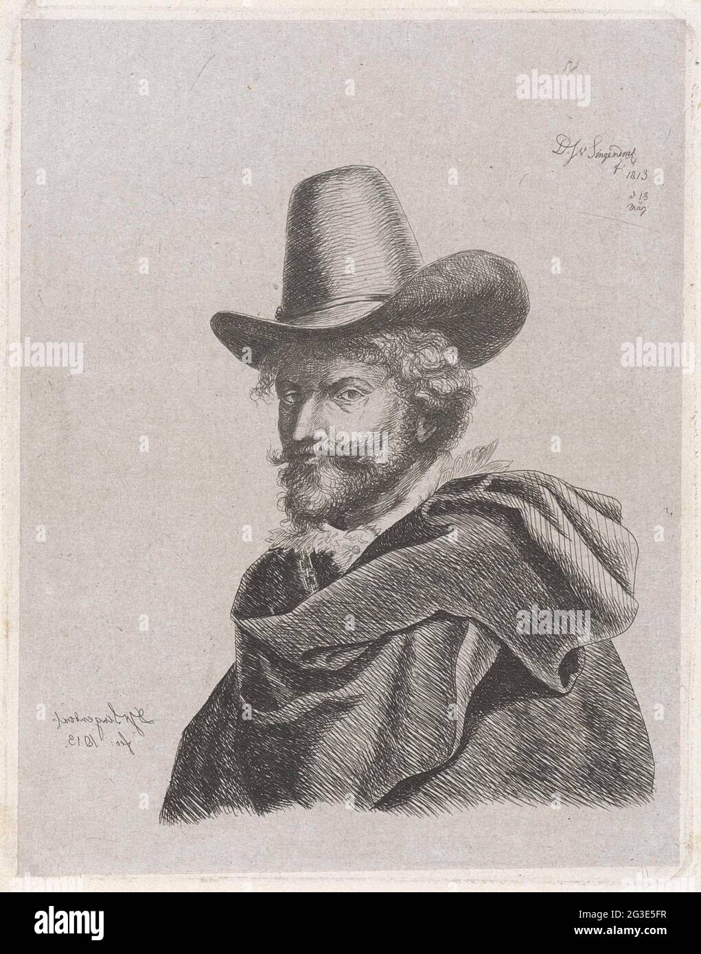 Portrait of Peter Paul Rubens with cloak and top hat Stock Photo - Alamy