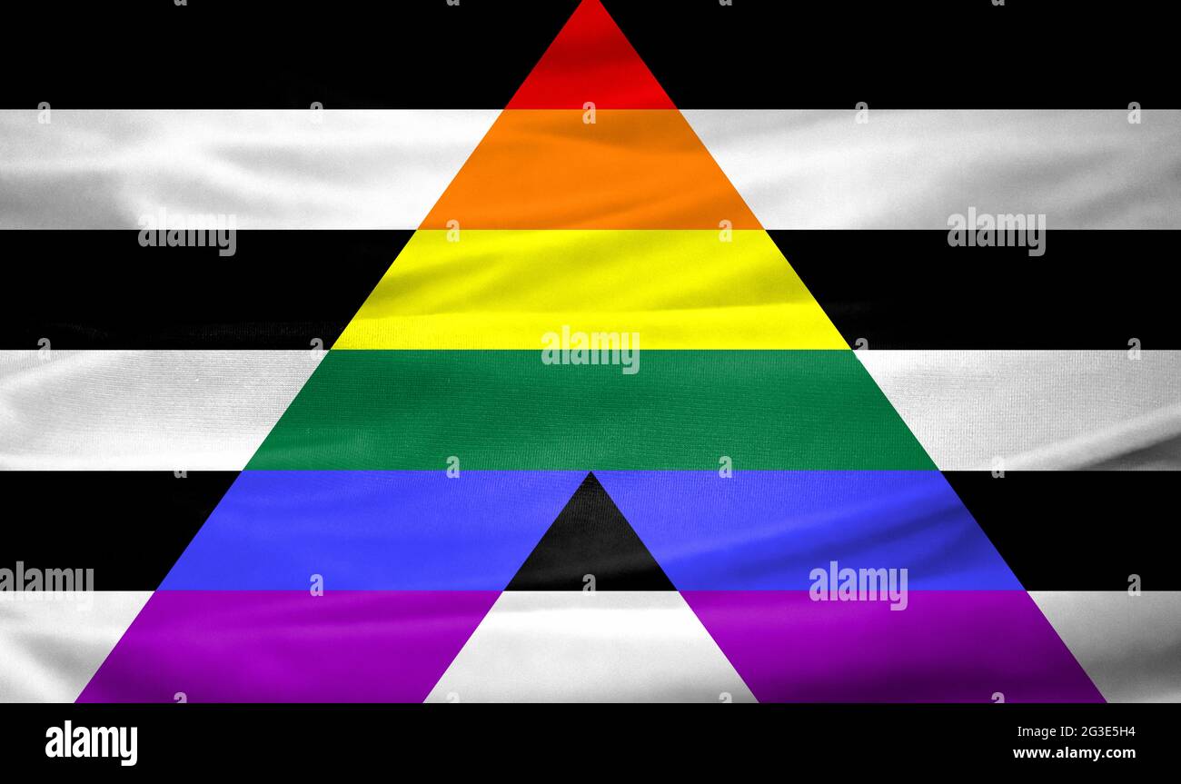 Realistic flag of Straight ally on the wavy surface of fabric Stock ...