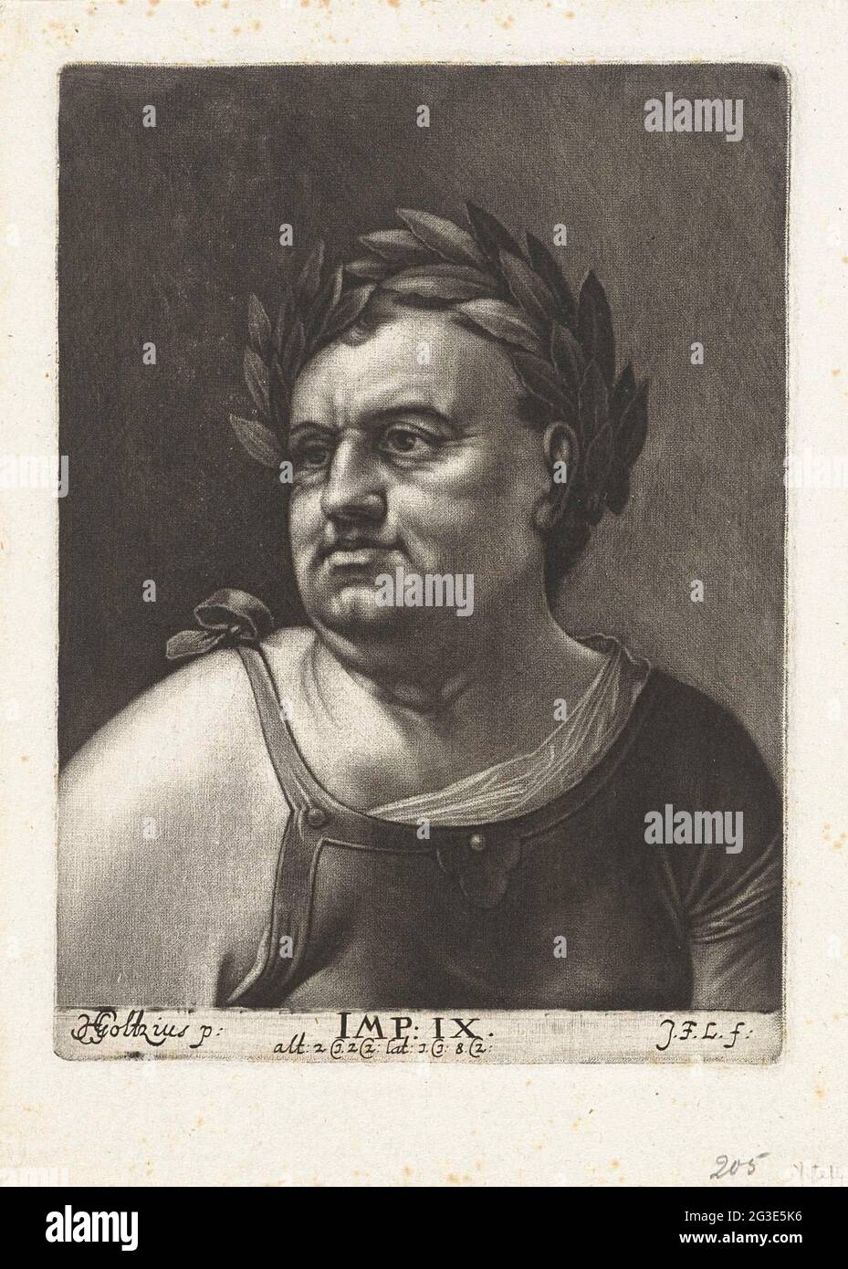 Portrait of emperor vitellius; Imp. IX; Roman emperors Stock Photo - Alamy