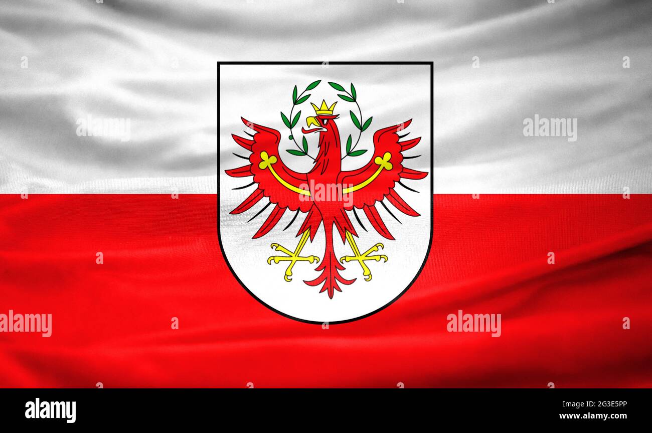 Realistic flag of Tyrol on the wavy surface of fabric Stock Photo - Alamy