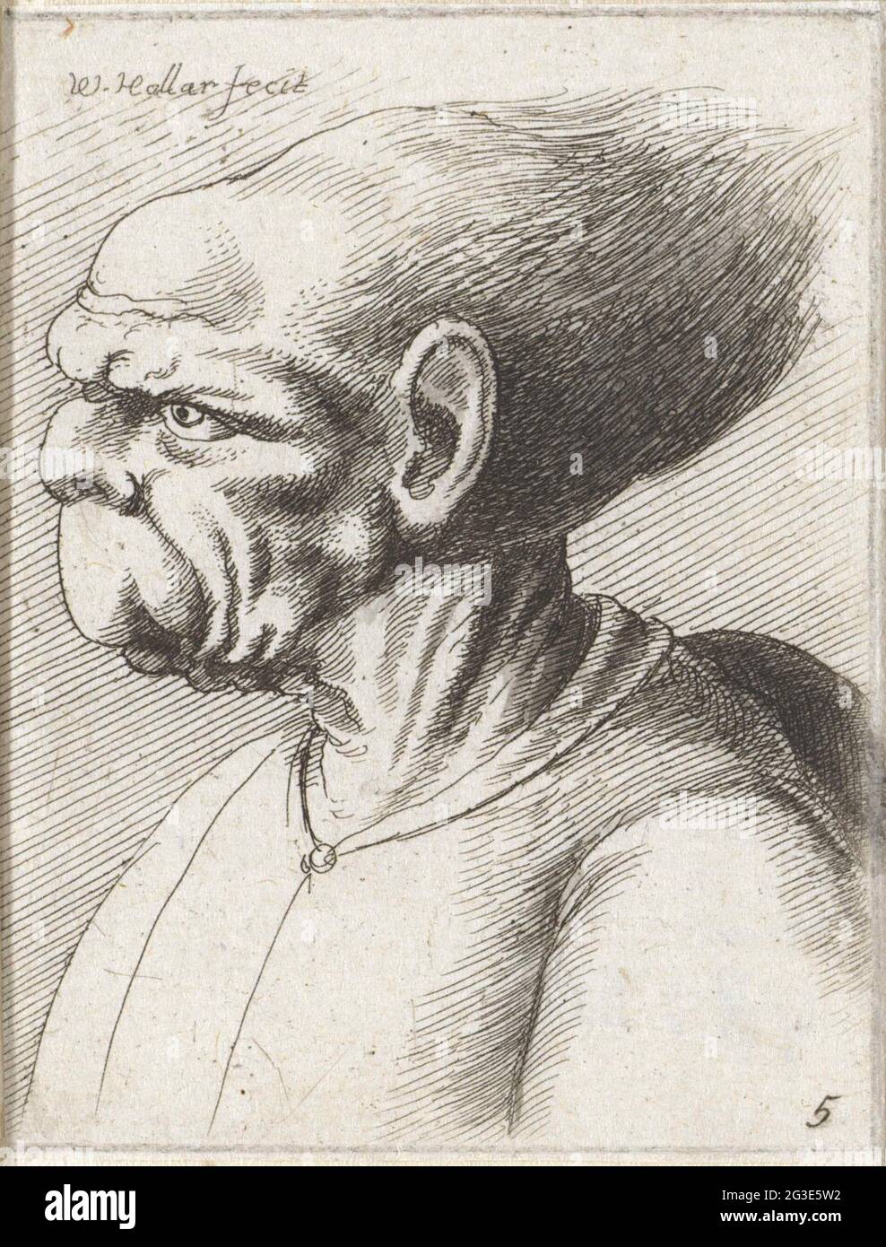 Deformed men's head; Varie figurae et probae; Caricatures, heads and ...
