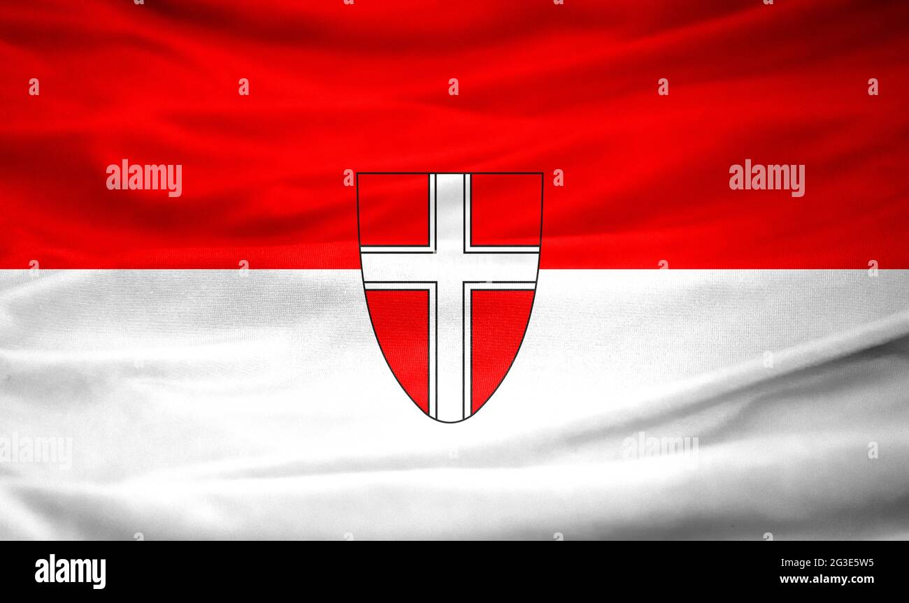 Realistic flag of Vienna on the wavy surface of fabric Stock Photo - Alamy