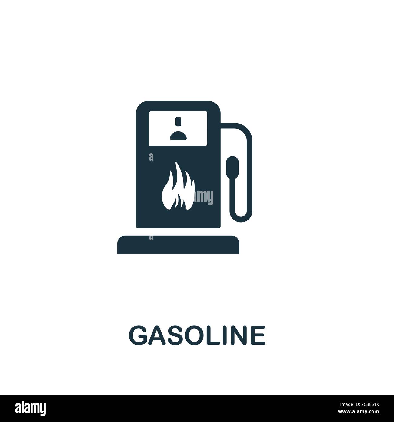 Gasoline icon. Monochrome simple element from oil industry collection ...