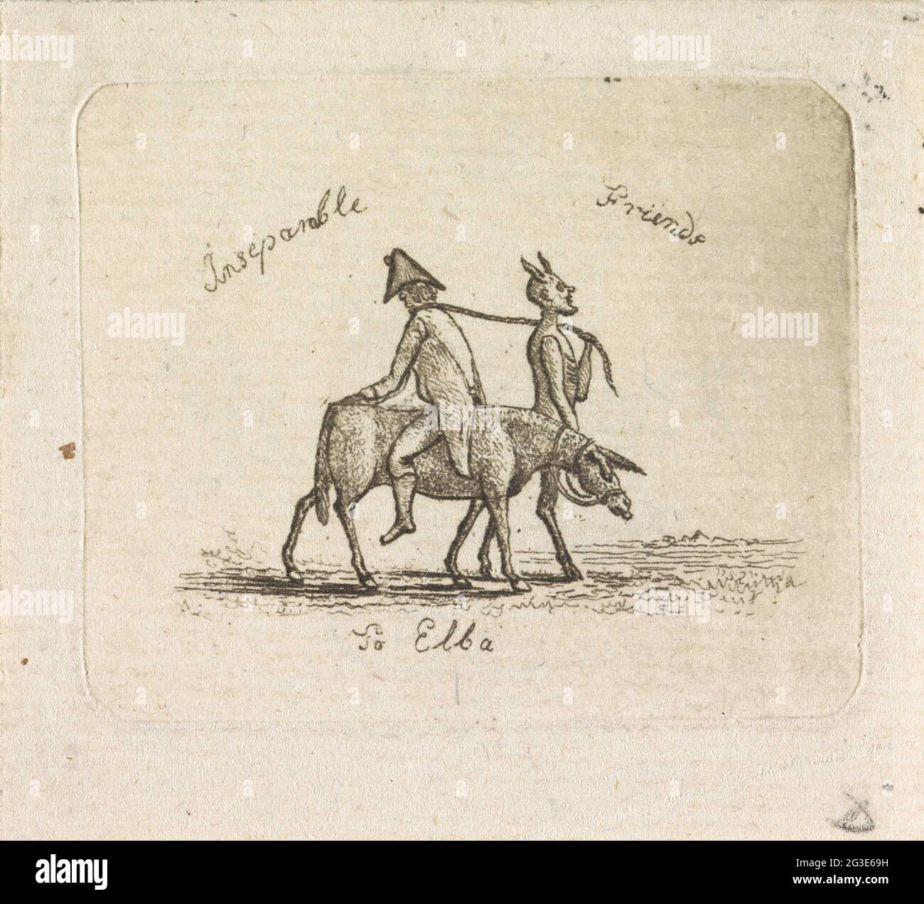 Devil brings Napoleon to Elba, 1814; Inseparable Friends to Elba ...