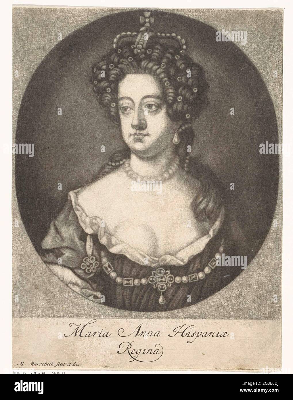 Portrait of Maria Anna, Queen of Spain. Maria Anna van Palatens-Neuburg ...