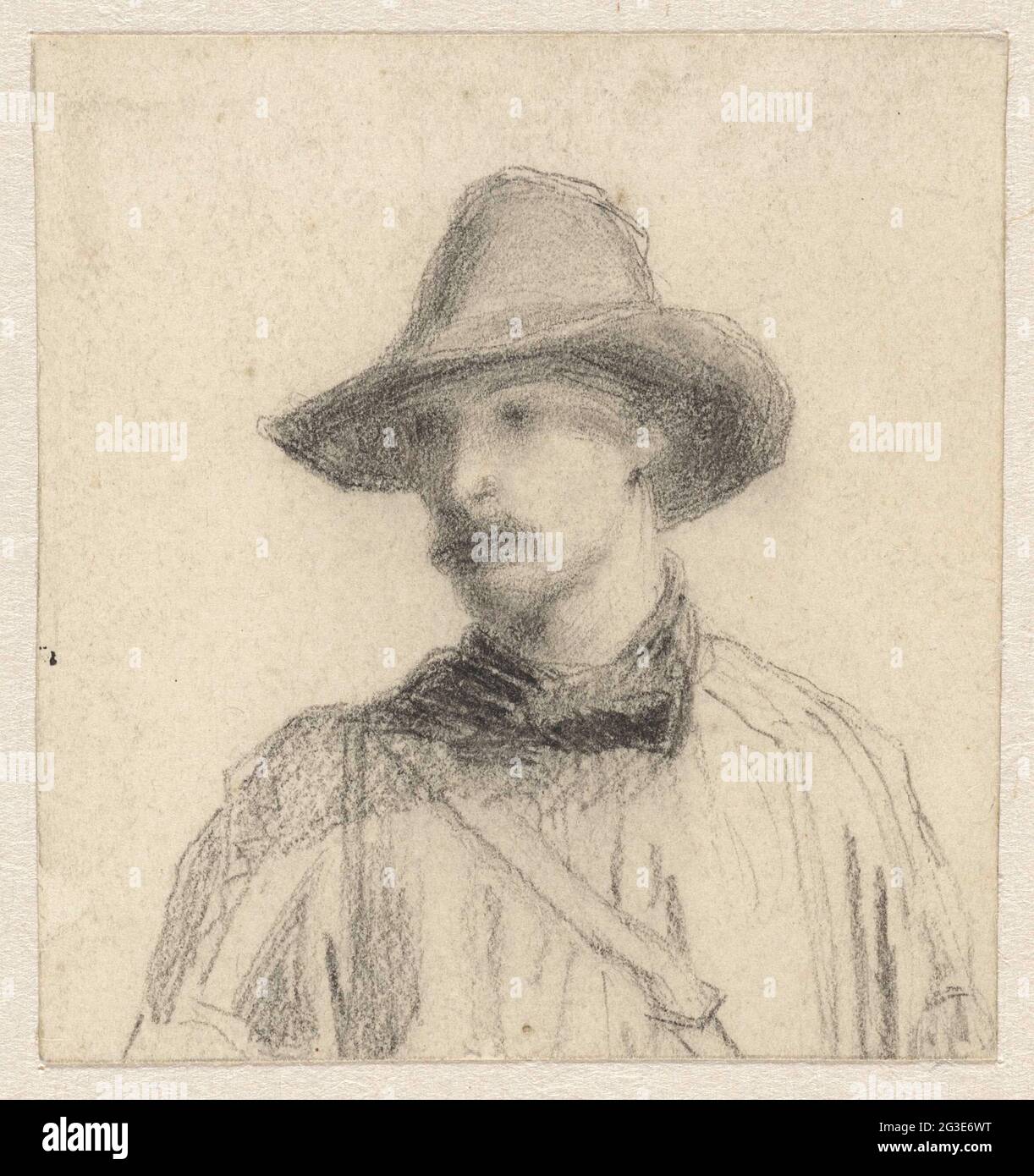 Portrait of a man, half body, with big hat Stock Photo - Alamy