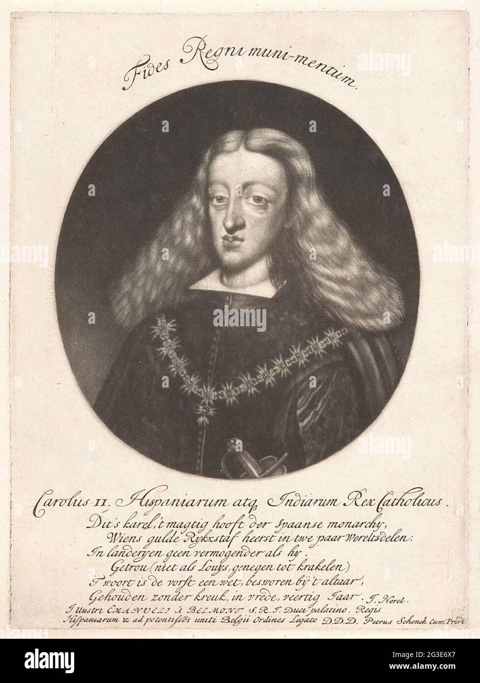 Portrait of Charles II, king of Spain. Karel II, king of Spain at a ...