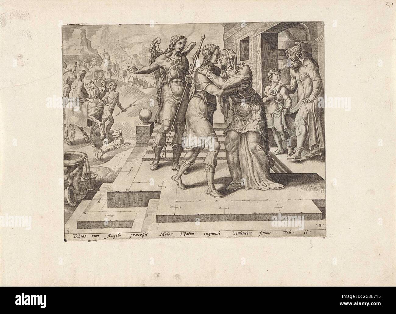 Return from Tobias; Story of Tobias. Tobias embraces his mother Anna ...