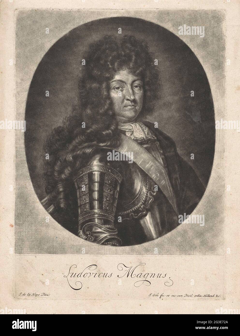 Portrait of Louis XIV, king of France; Ludovicus Magnus. Louis XIV ...