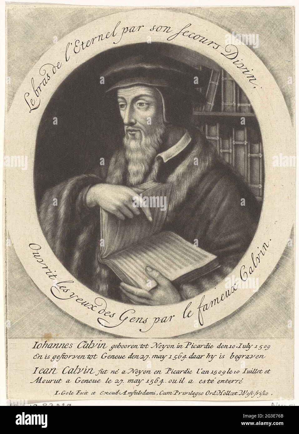 Portrait of the Reformator Johannes Calvin. The church reformer ...