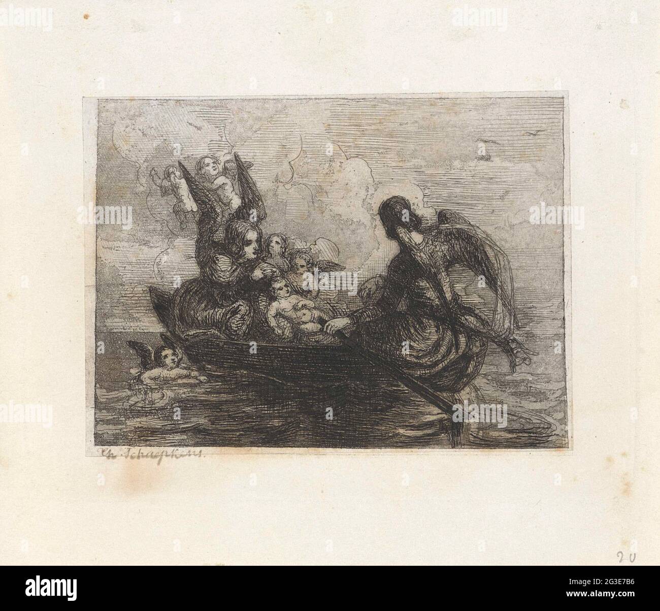 Sailing angels with the Christ child Stock Photo - Alamy