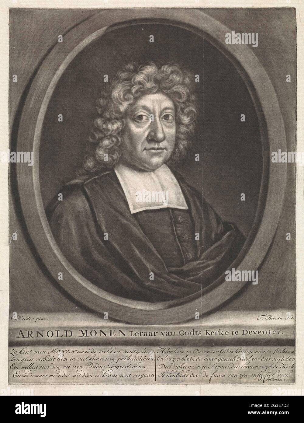 Portrait of Arnold Moonen (variant a). Portrait of the pastor, poet and ...