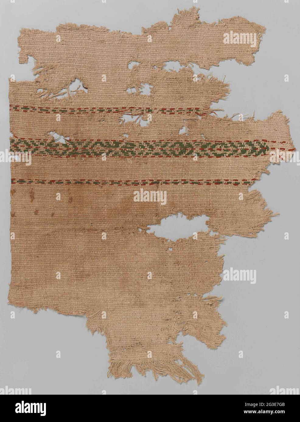 Tissue fragment with launched woolen wires. Coarse linen tissue ...