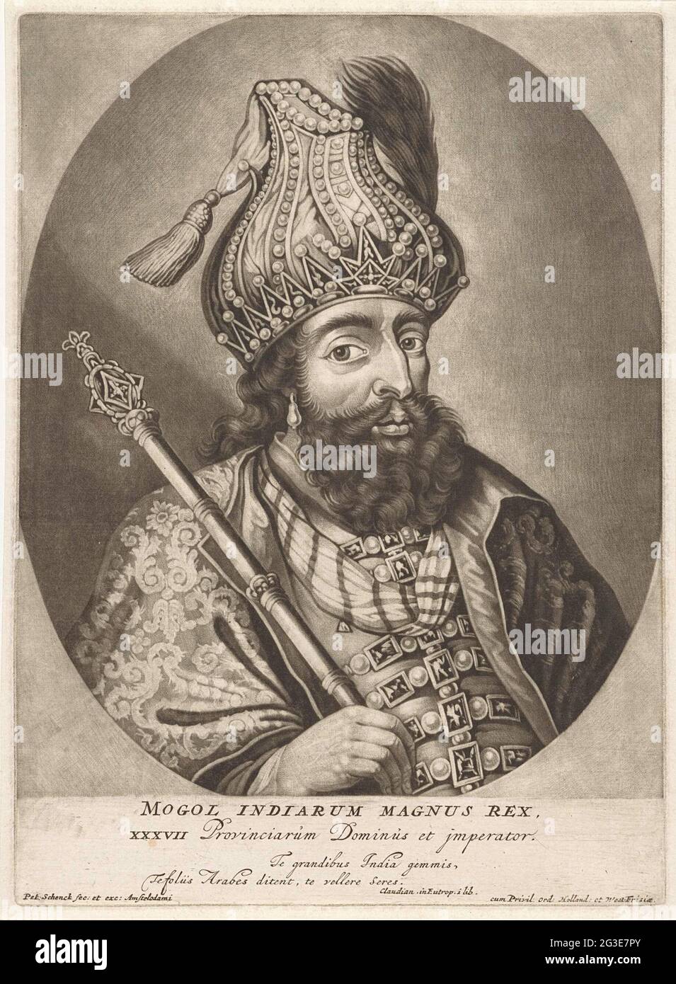 Portrait of a ruler of the mogicle; Mogol Indiarum Magnus Rex. A ...