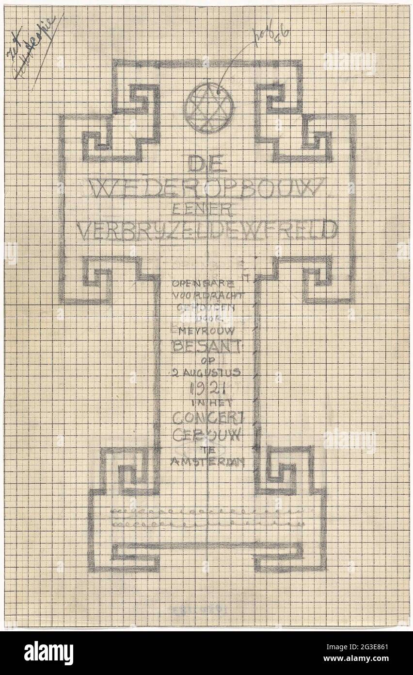 Design for the folder of the reconstruction of a shattered world Stock ...