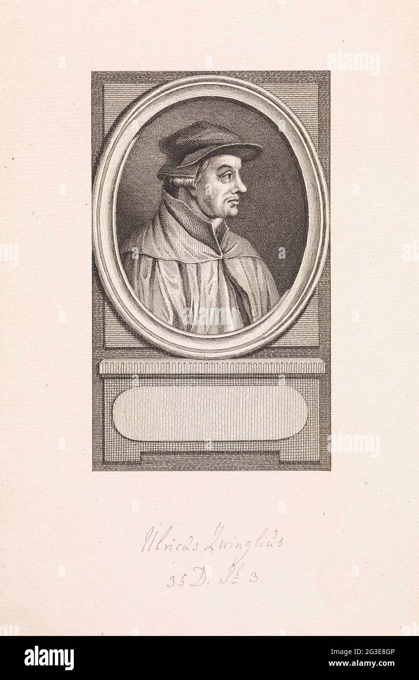 Portrait of Ulrich Zwingli. Portrait of the Swiss Reformator Ulrich ...