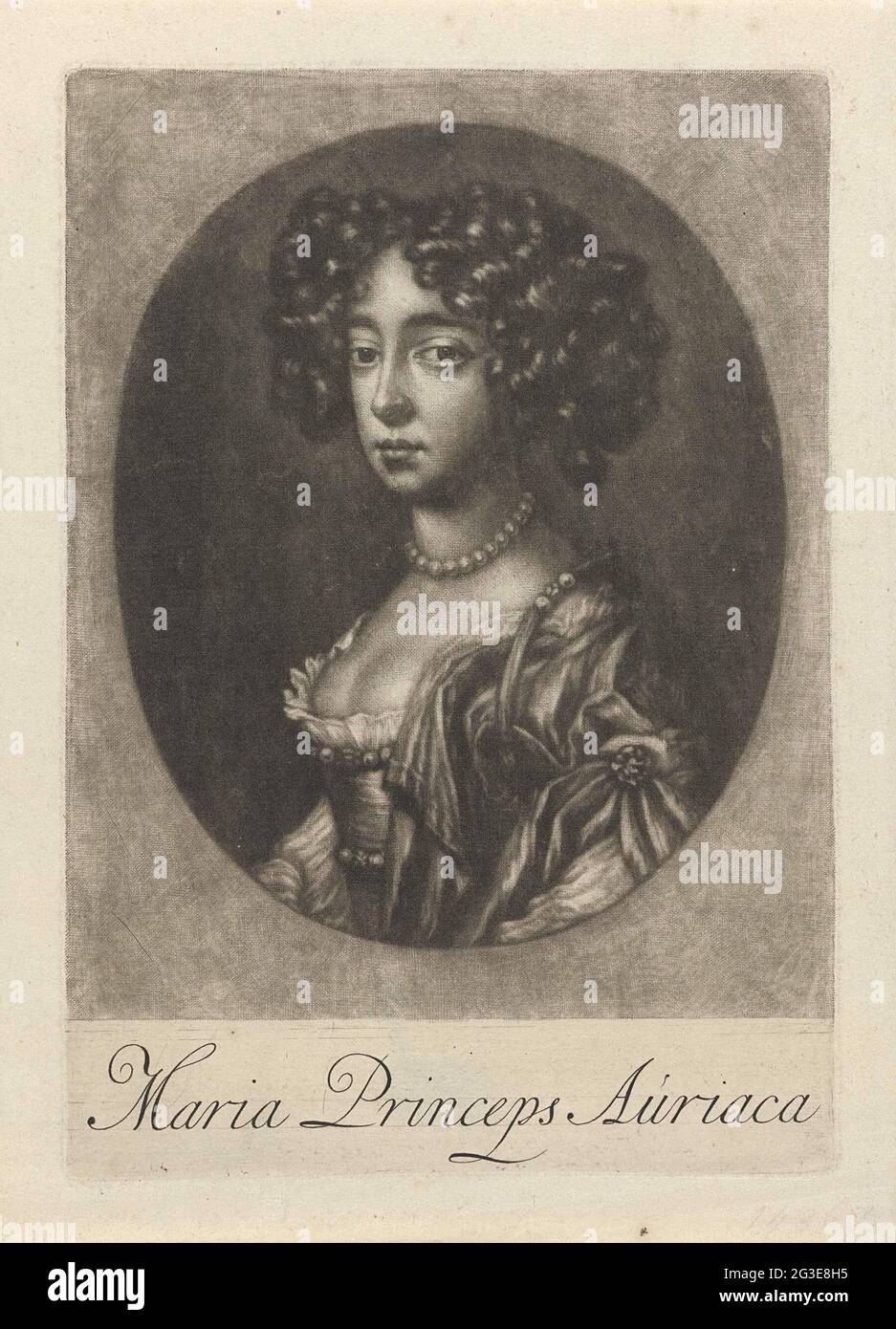 Portrait of Maria II Stuart. Portrait of Maria II in an oval. In the ...