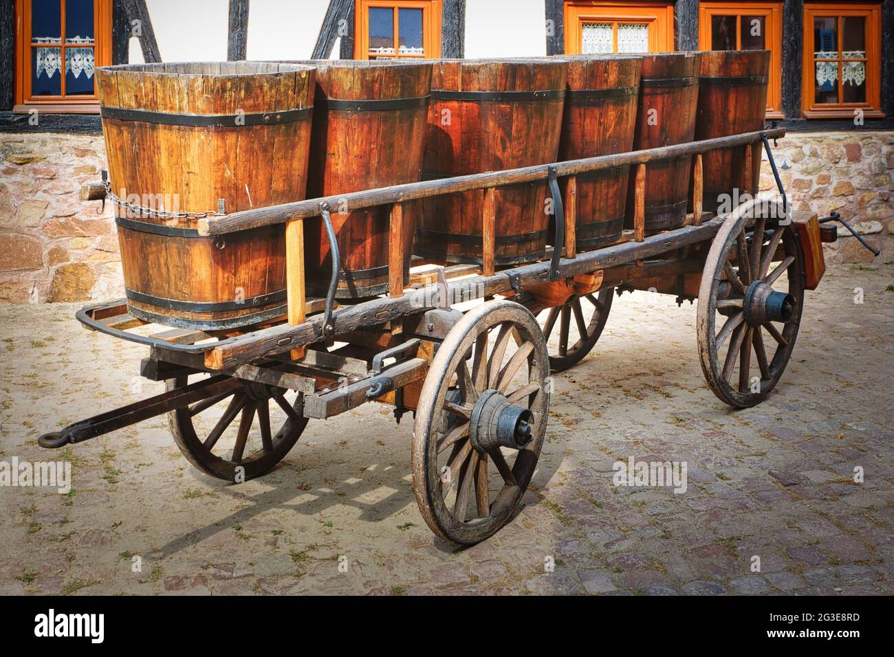 Ancient wagon used for the grape harvest in Alsace Stock Photo - Alamy