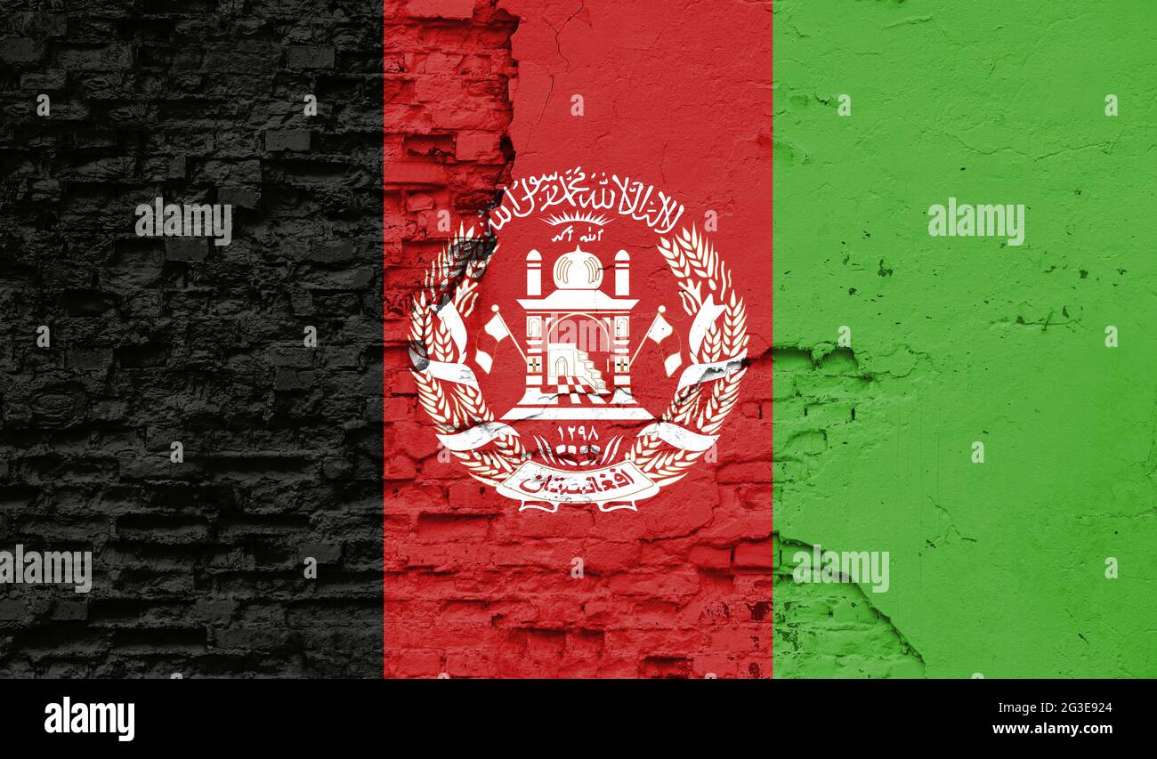 Afghanistan flag is painted onto an old brick wall Stock Photo - Alamy