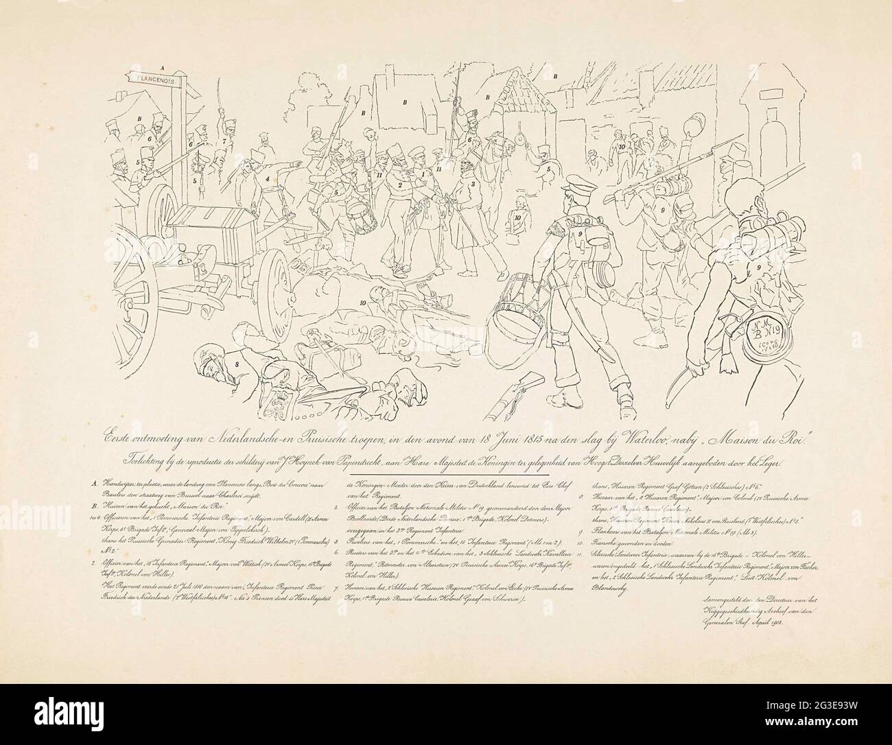 Key in the painting of the encounter of Dutch and Prussian troops after ...