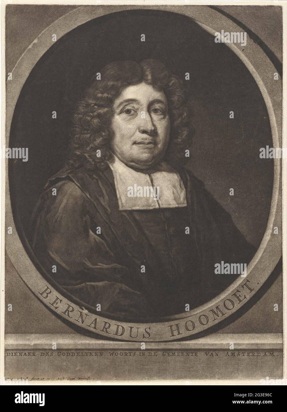 Portrait of Bernardus Homoet. Bernardus Homoet, pastor in Amsterdam ...