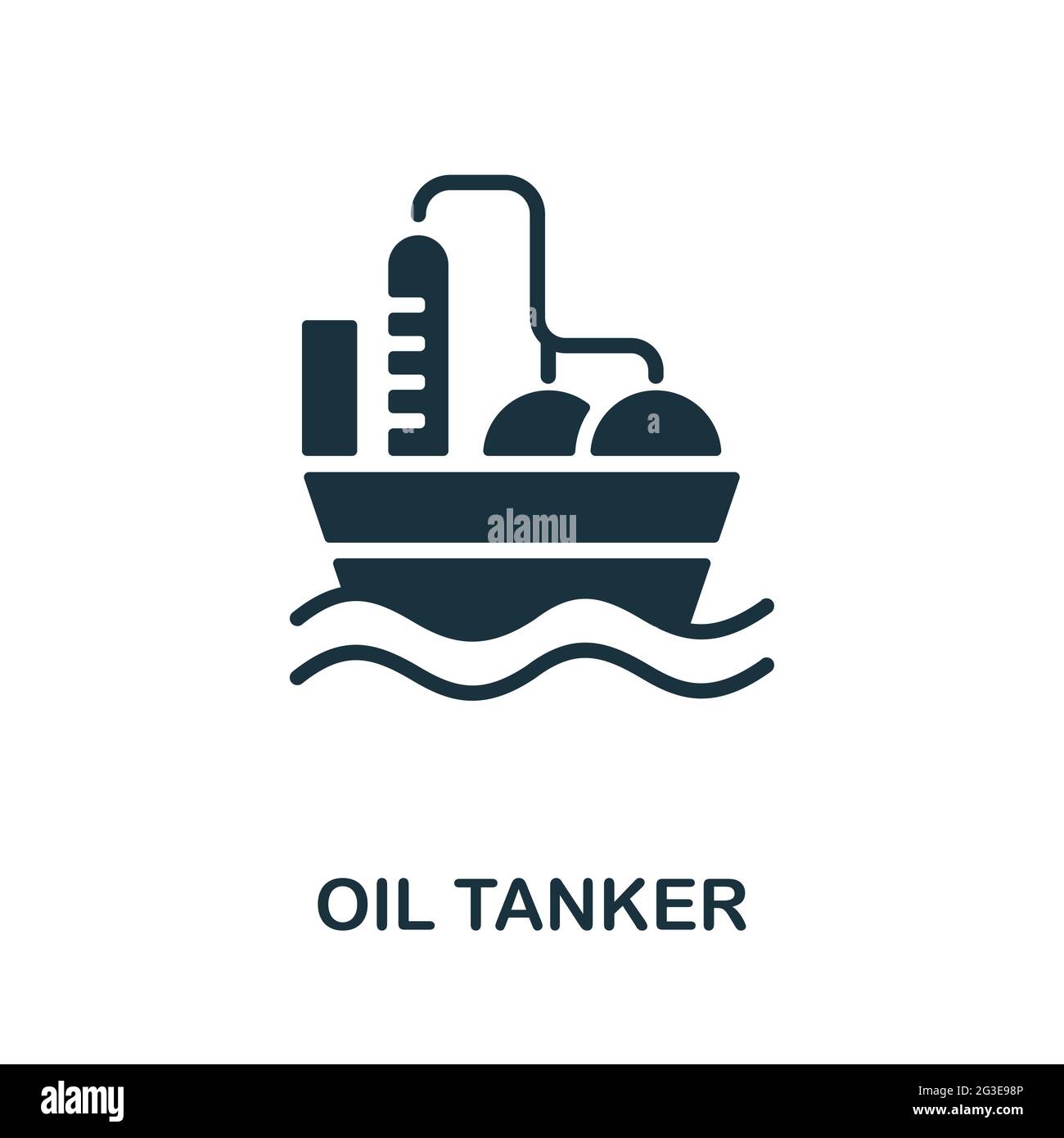 Oil Tanker icon. Monochrome simple element from oil industry collection ...