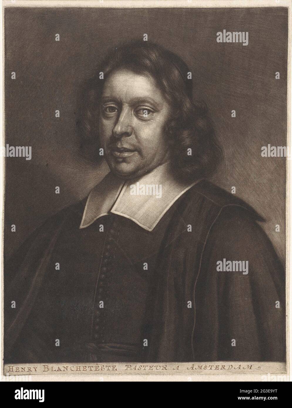 Portrait of a man, possibly the preacher Hendrick Blancheteste Stock ...