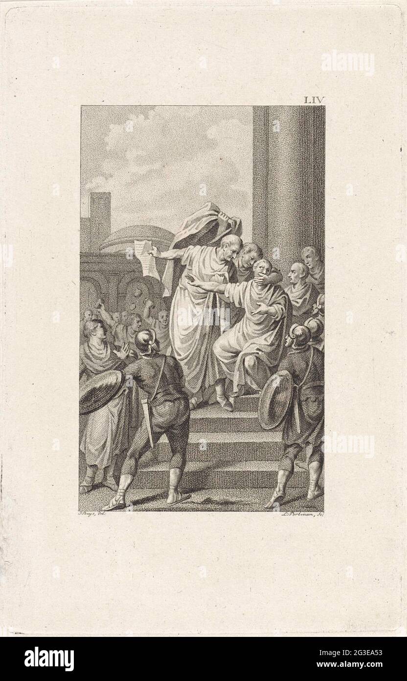 Cato's resistance to Metellus Nepos. On the stairs of the Castor temple ...