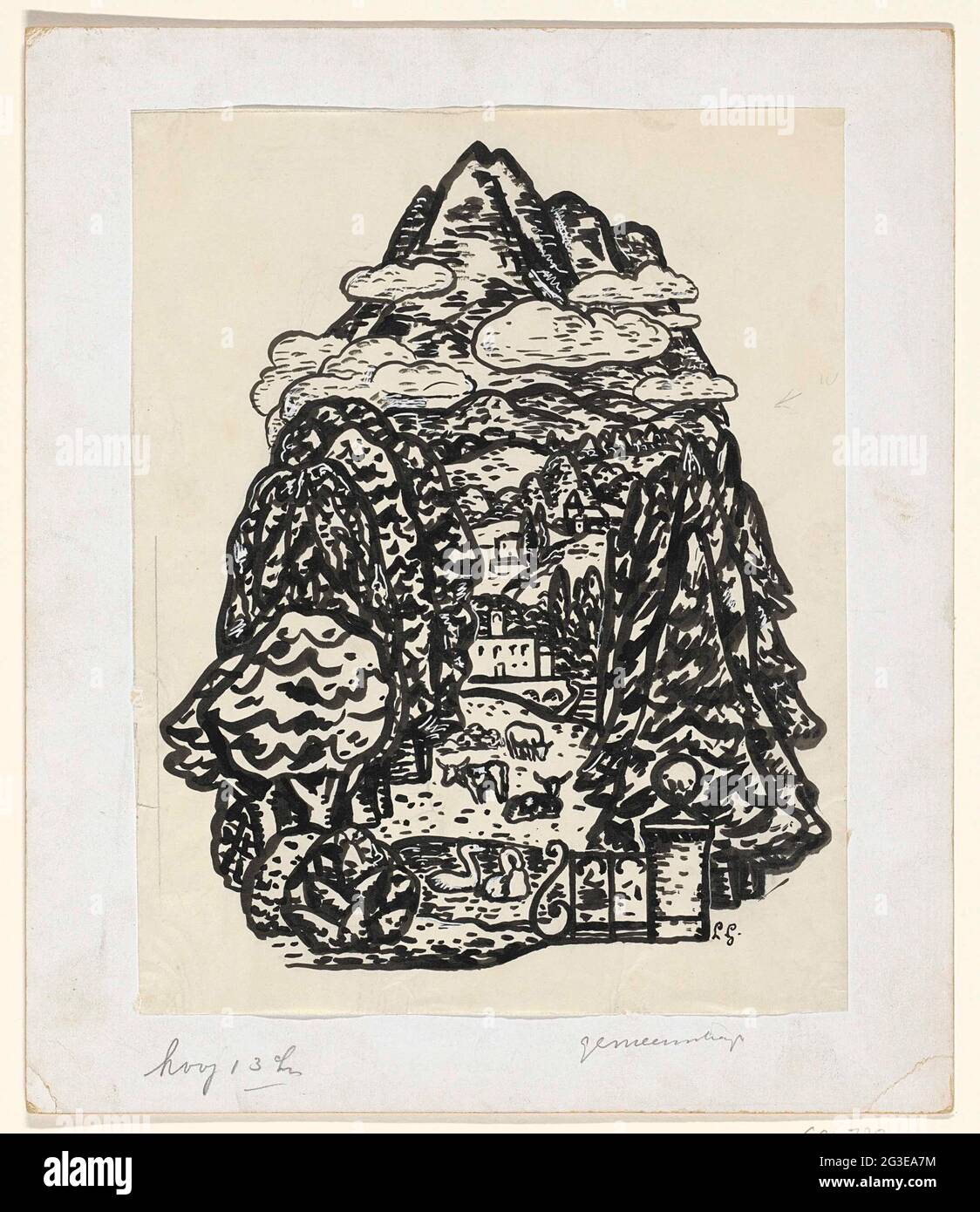 Mountain landscape. Design for a print Stock Photo - Alamy