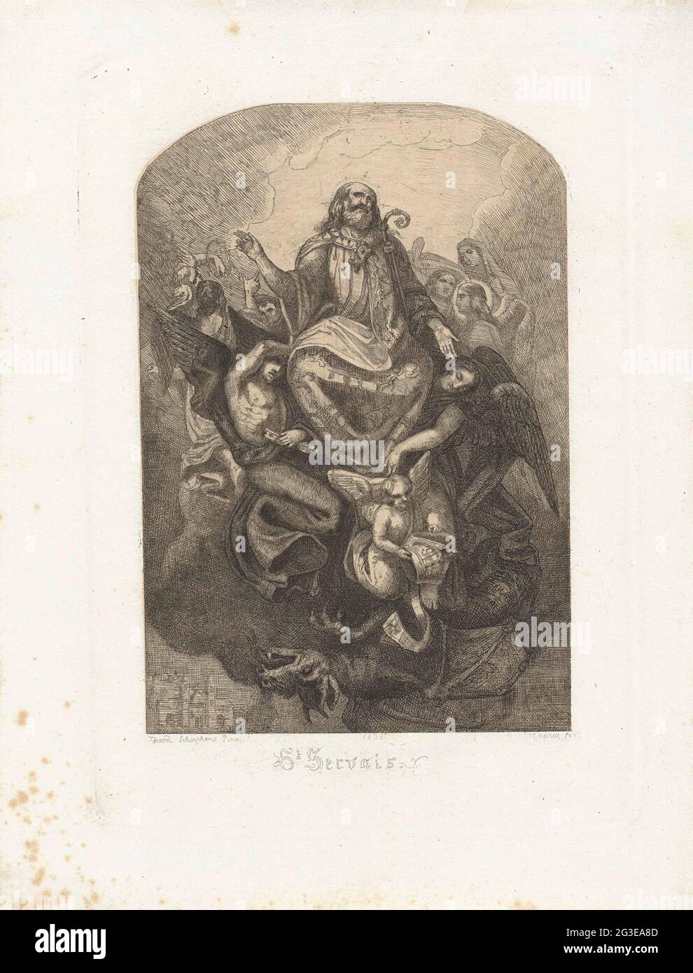 Saint Servatius of Maastricht worn by angels to heaven; St. Servais ...