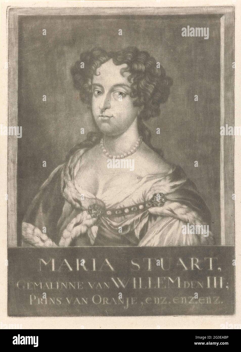 Portrait of Maria II Stuart. Portrait of Maria II. In the undermaster ...