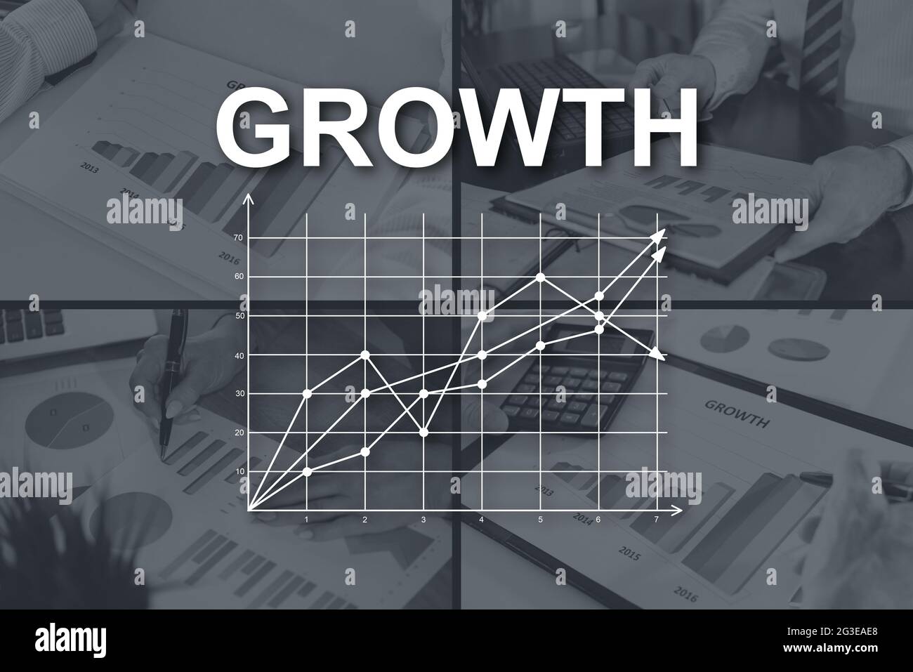 Growth concept illustrated by pictures on background Stock Photo - Alamy