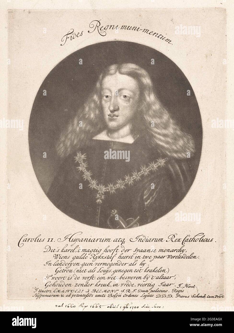 Portrait of Charles II, king of Spain. Karel II, king of Spain at a ...