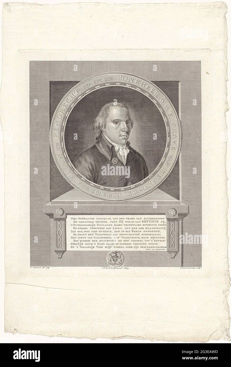 Portrait of Count Willem Gustaef Frederik Bentinck. Bust to the right ...