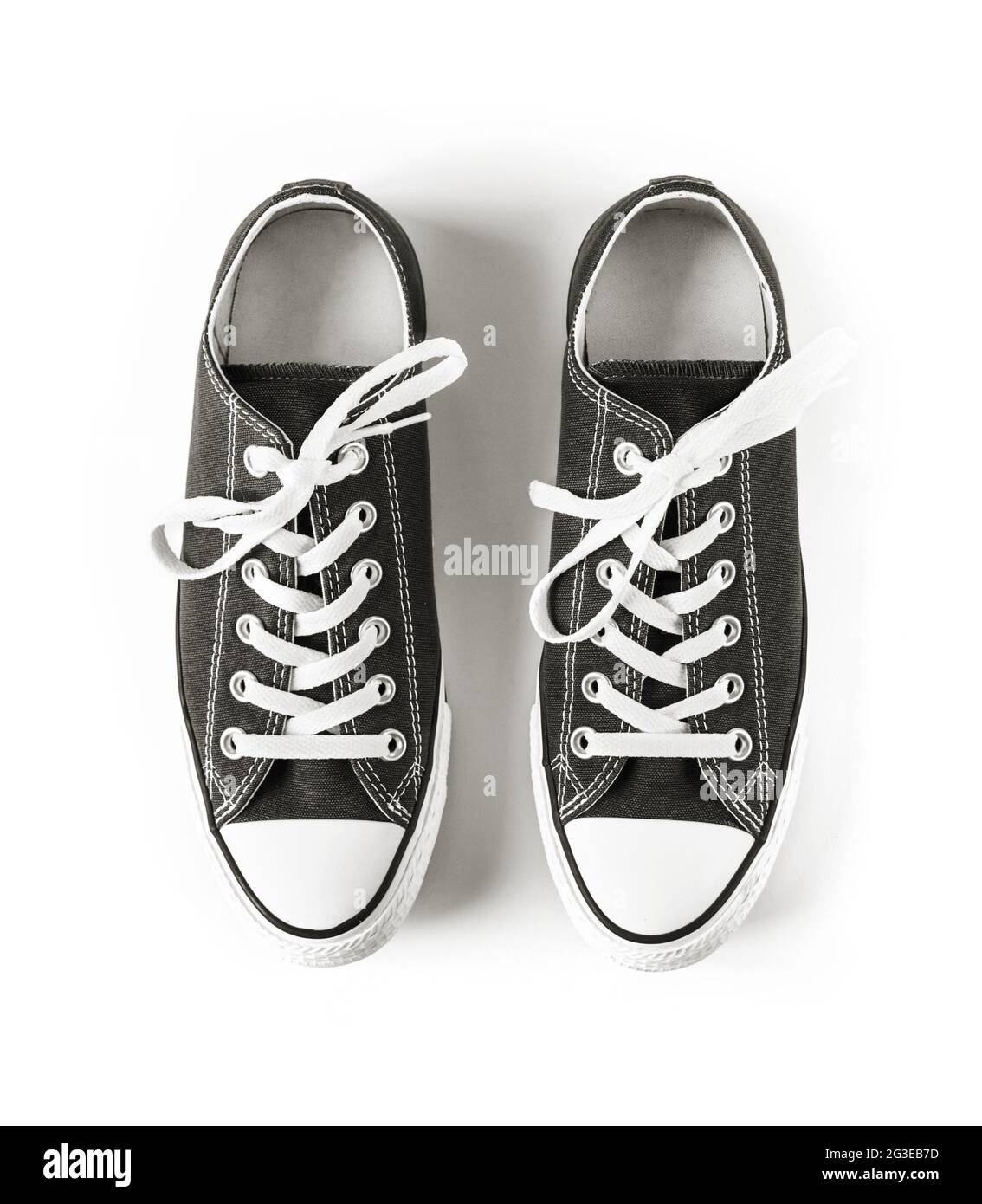 Black generic sneakers isolated on white background Stock Photo - Alamy