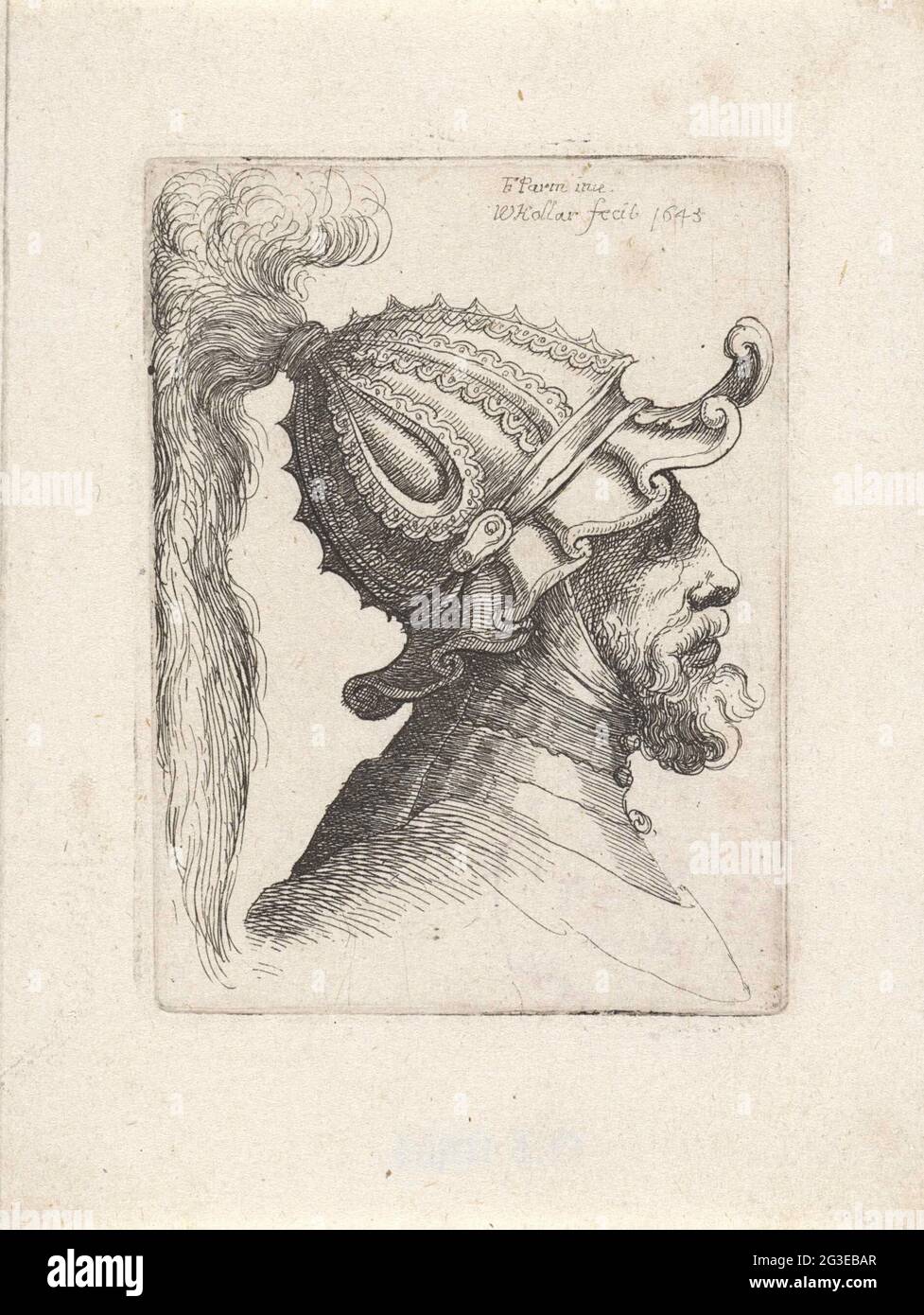 Head of a man with plumed helmet; Heads with helmets to Parmigianino ...