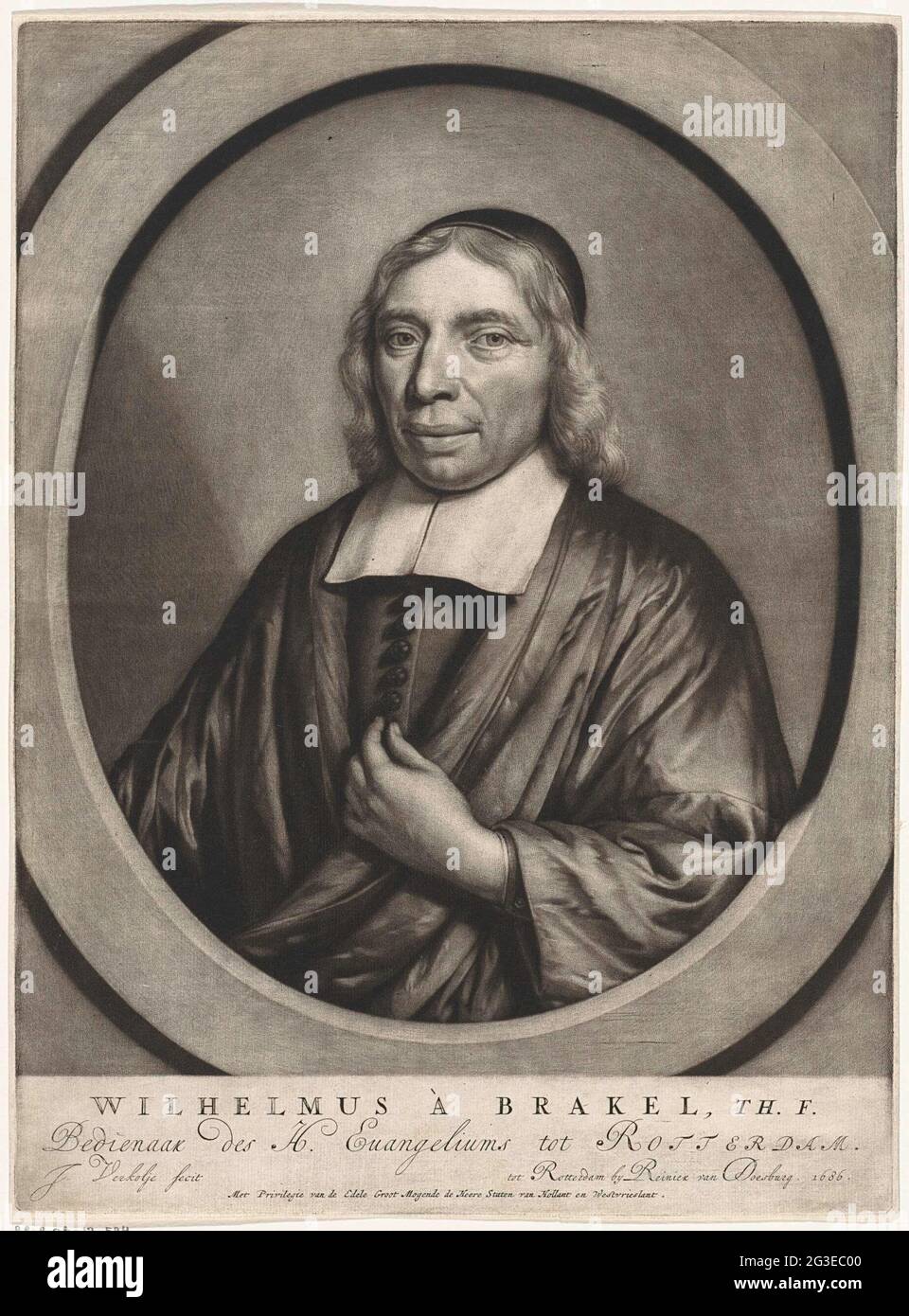 Portrait of the preacher Willem van Brakel Stock Photo - Alamy