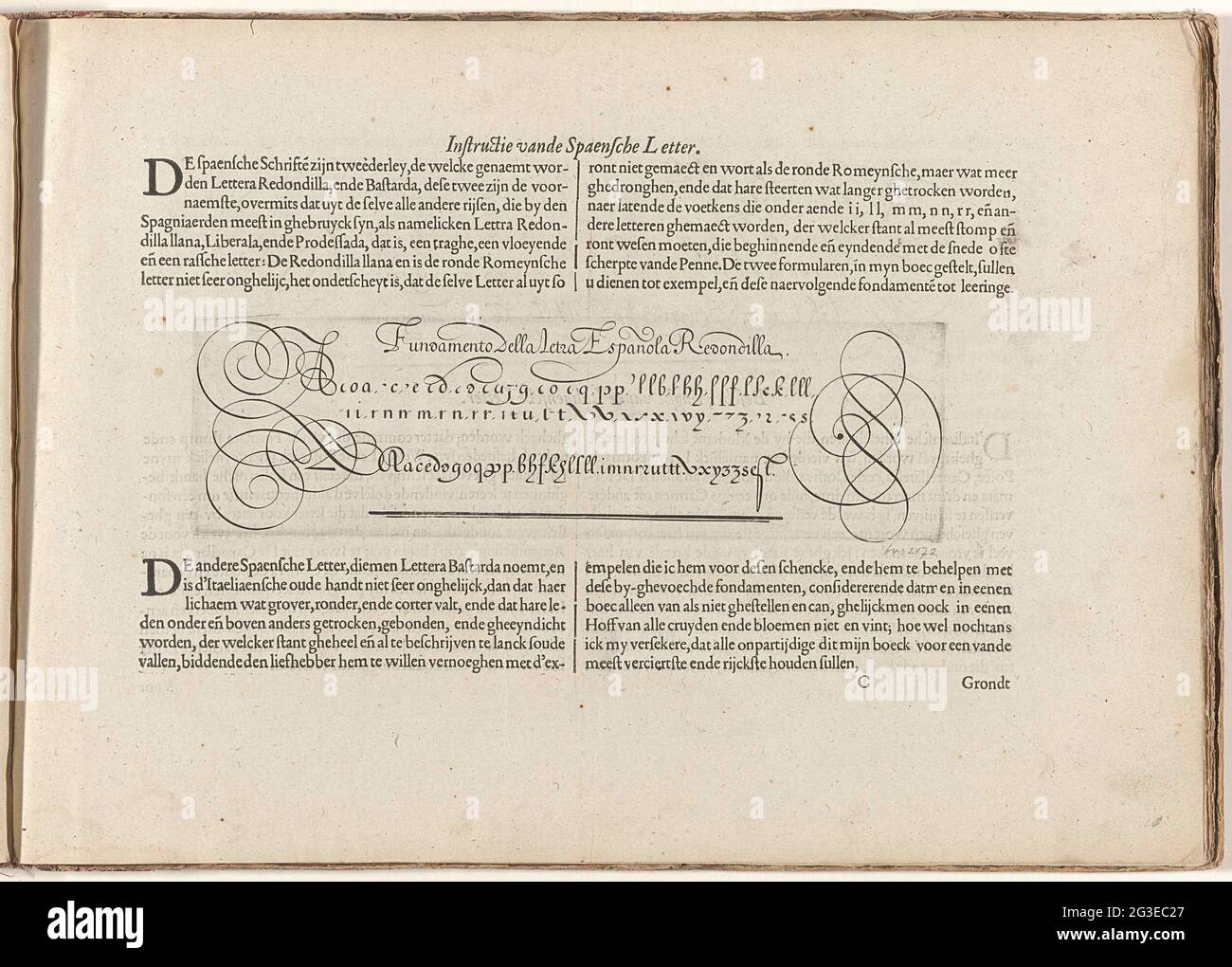 Description of the Spanish letter and a write example of the Spaensche ...