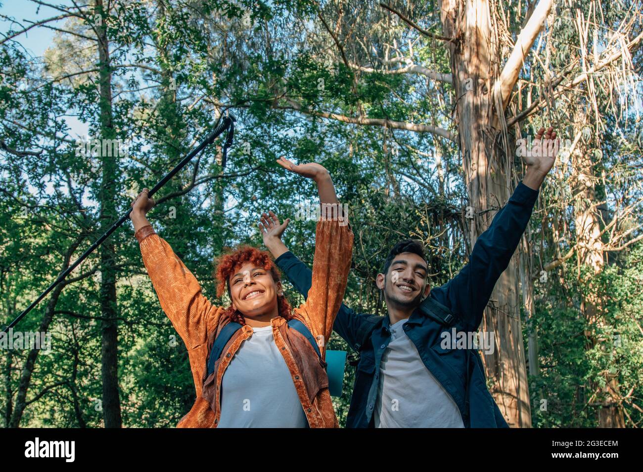 happy young people enjoying trip or excursion outdoors Stock Photo - Alamy