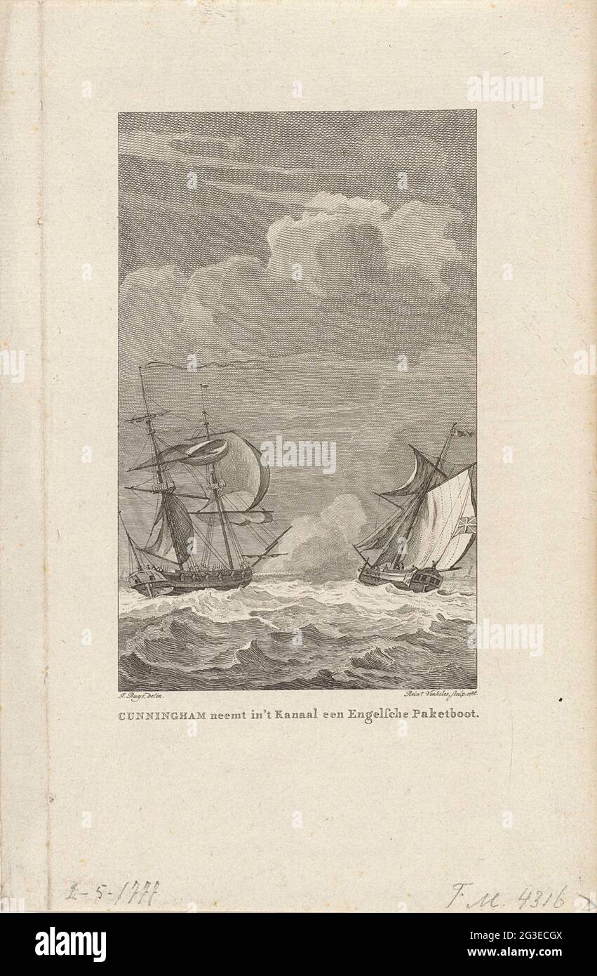 American Hairer Cunningham takes an English ship, 1777; Cunningham ...
