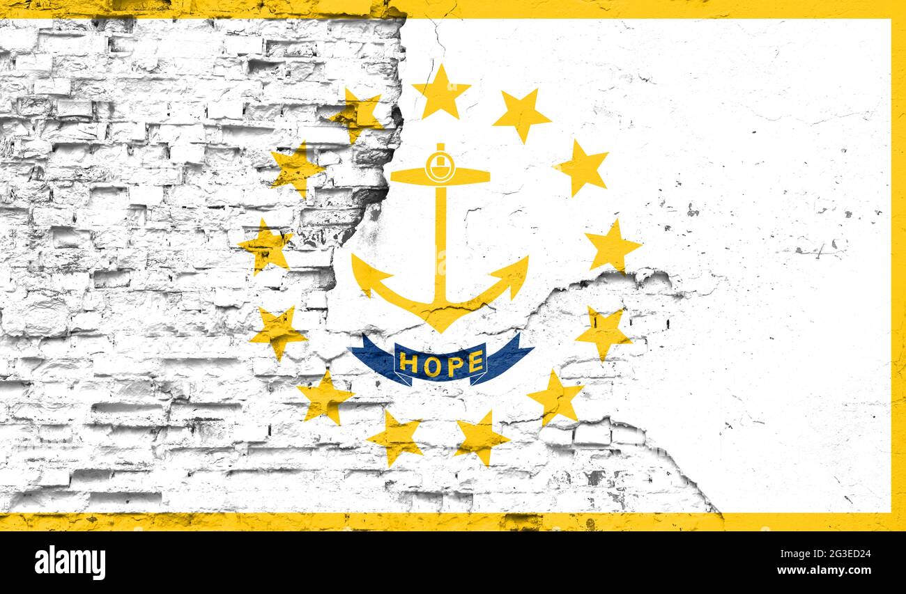 State of Rhode Island and Providence Plantations flag is painted onto ...