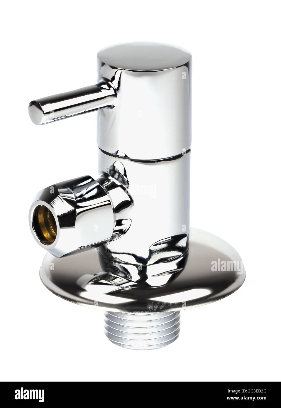 Angle valve or stop valve for under the bathroom sink Stock Photo - Alamy