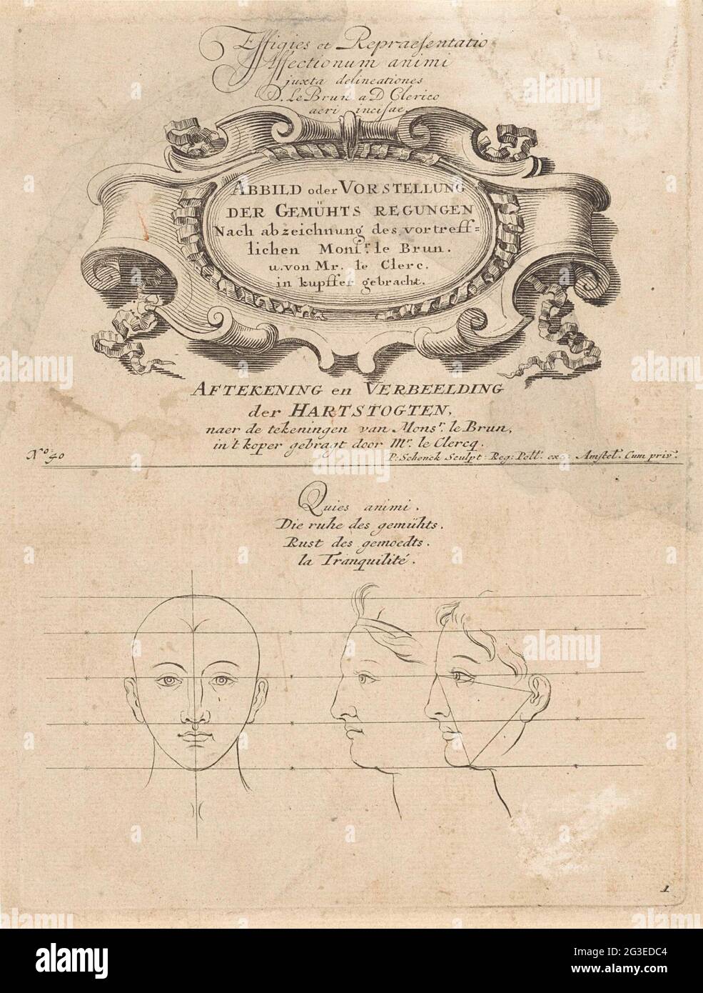 Ornamental cartouche and a quiet facial expression; Marking and ...