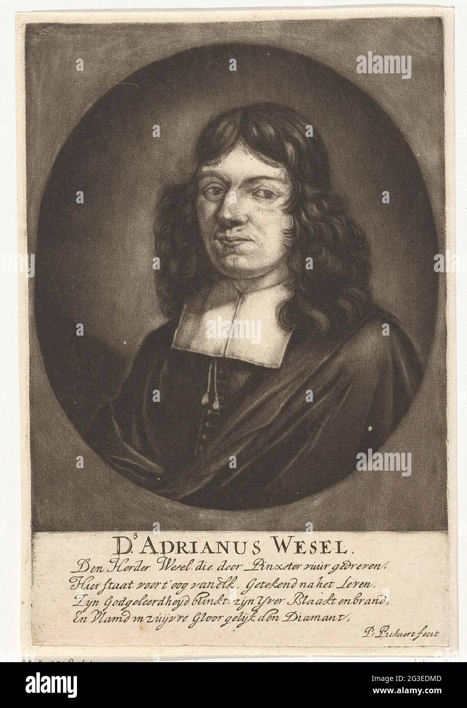 Portrait of Adriaan Wesel. Adriaan Wesel, pastor in different cities ...